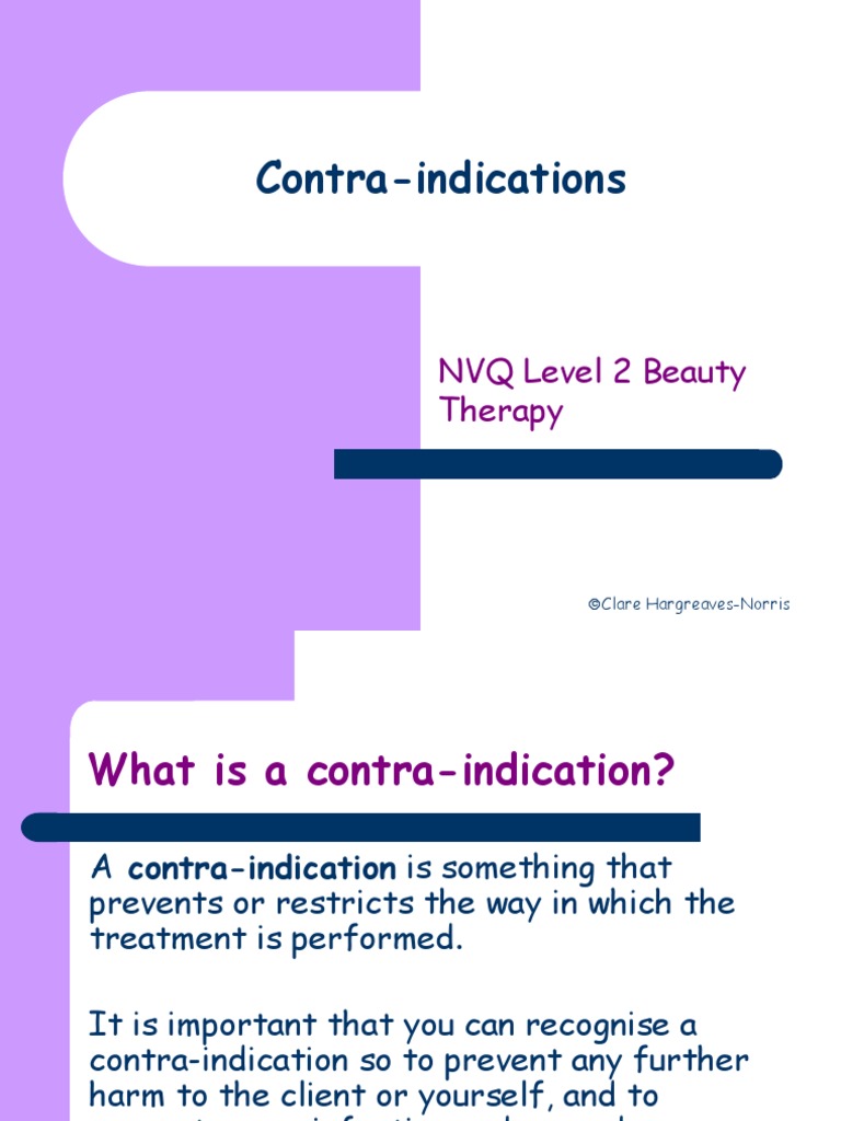 Contra-Indications: NVQ Level 2 Beauty Therapy | Download Free PDF ...