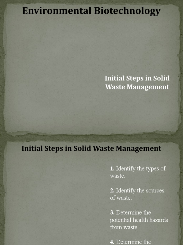 Lecture 163 Initial Steps in Solid Waste Management | PDF