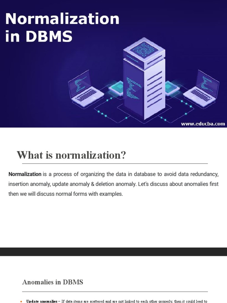 Normalization in DBMS | Download Free PDF | Databases | Computer ...