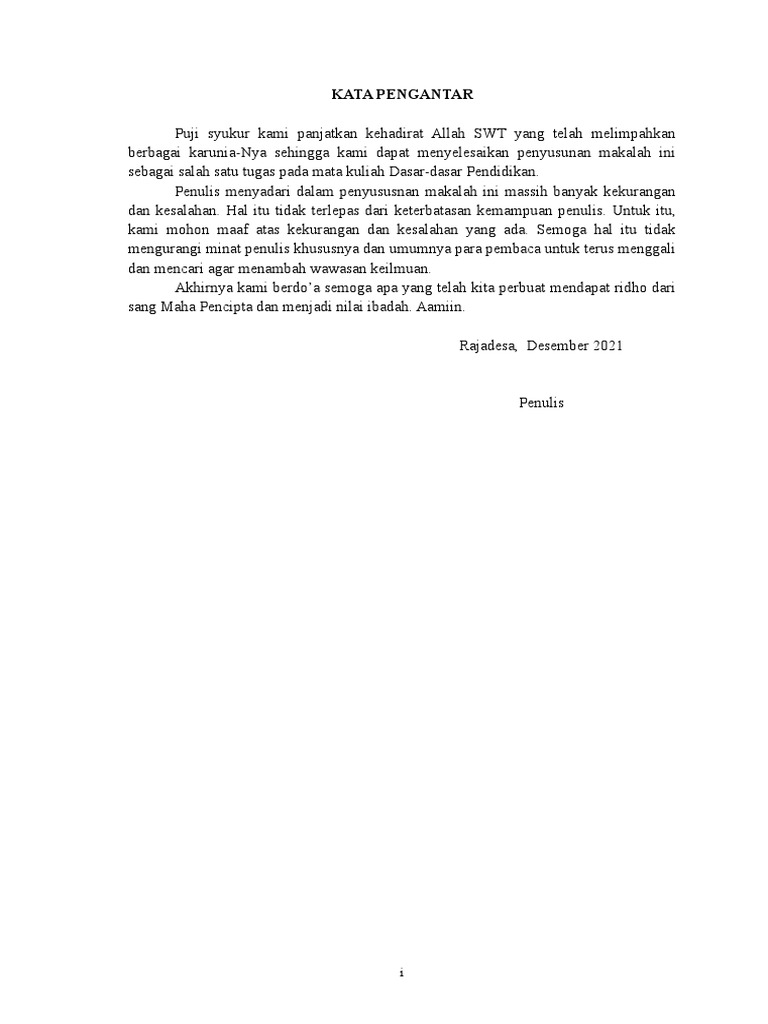 Kata Pengantar Makalah Pergaulan Bebas Ibad | PDF