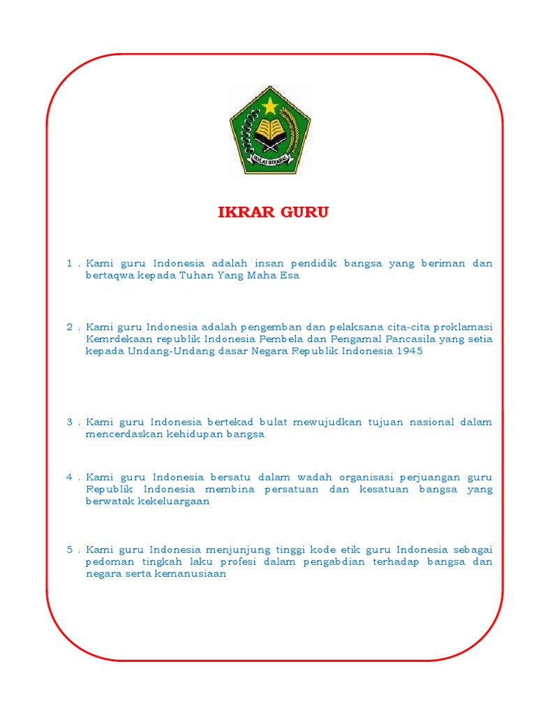 Ikrar-Guru Kemenag | PDF