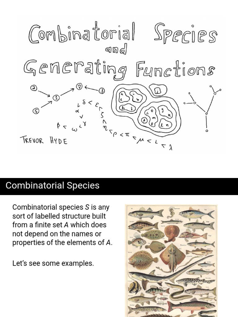 Hyde - Combinatorial Species and Generating Functions | PDF | Mathematical Analysis | Group Theory