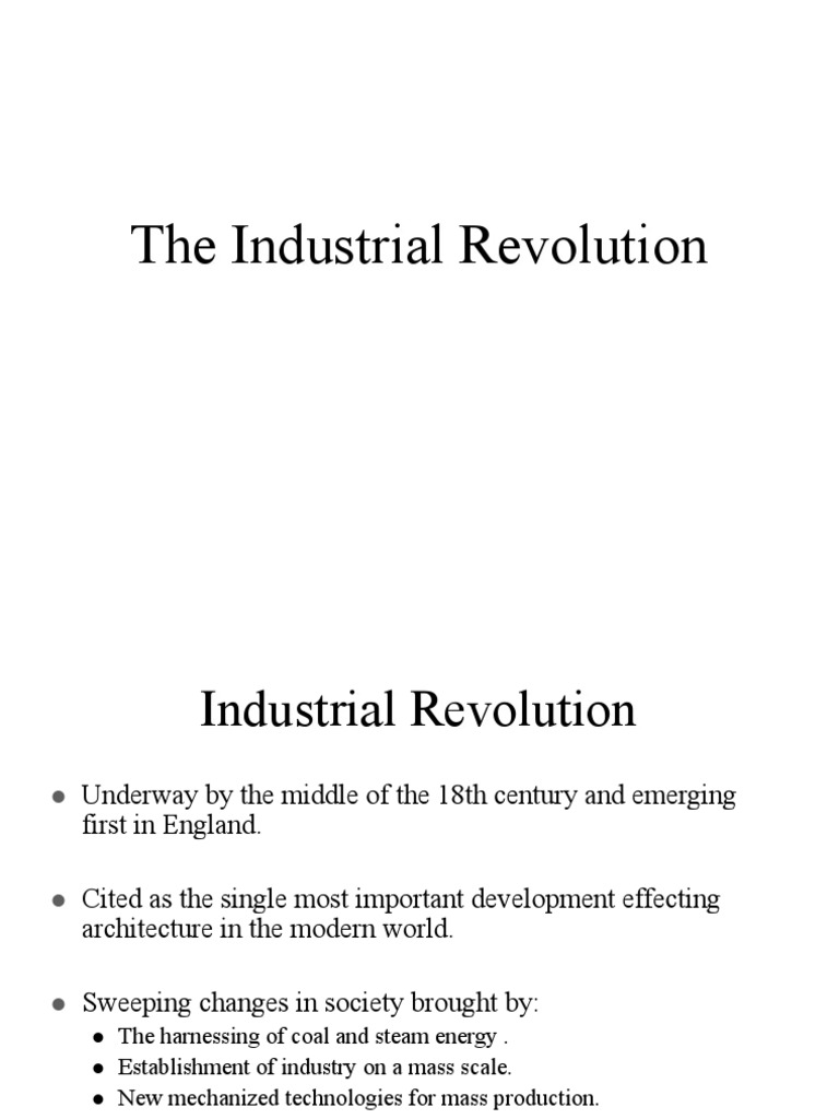 Lecture 2 The Industrial Revolution | PDF | Industrial Revolution | Age ...