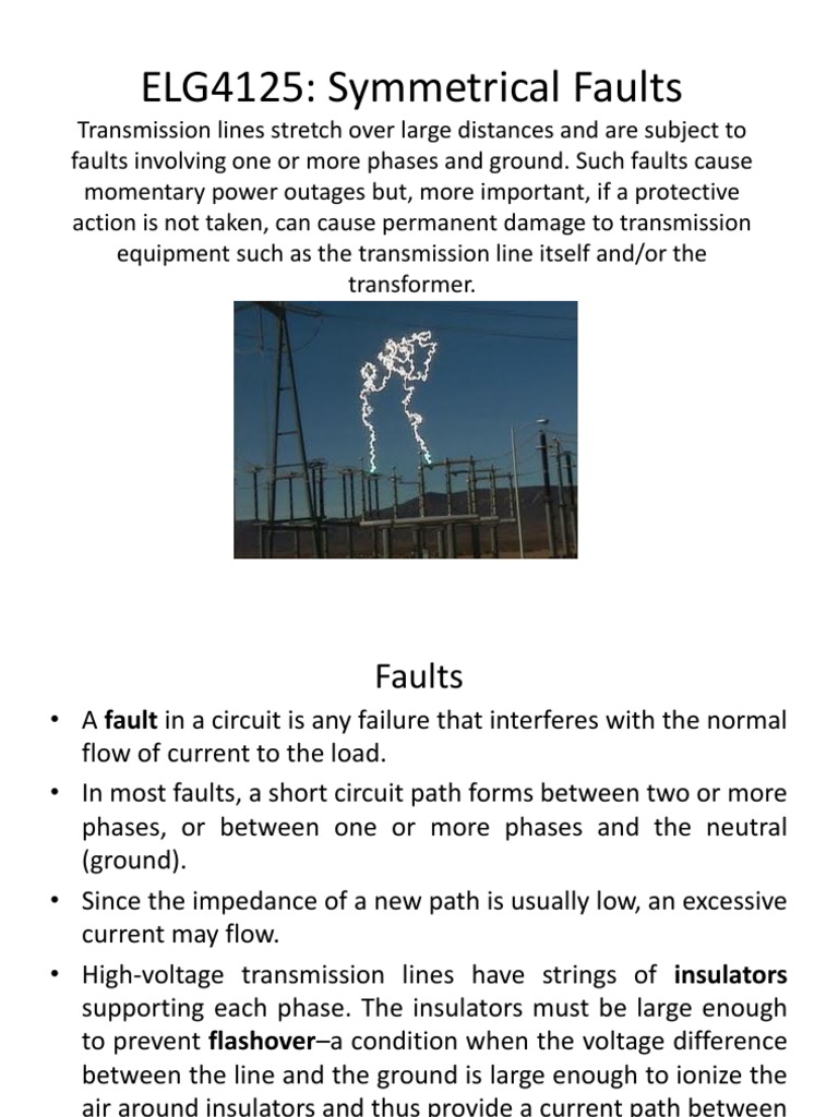 El G 4125 Symmetrical Faults | PDF | Electric Power Transmission ...