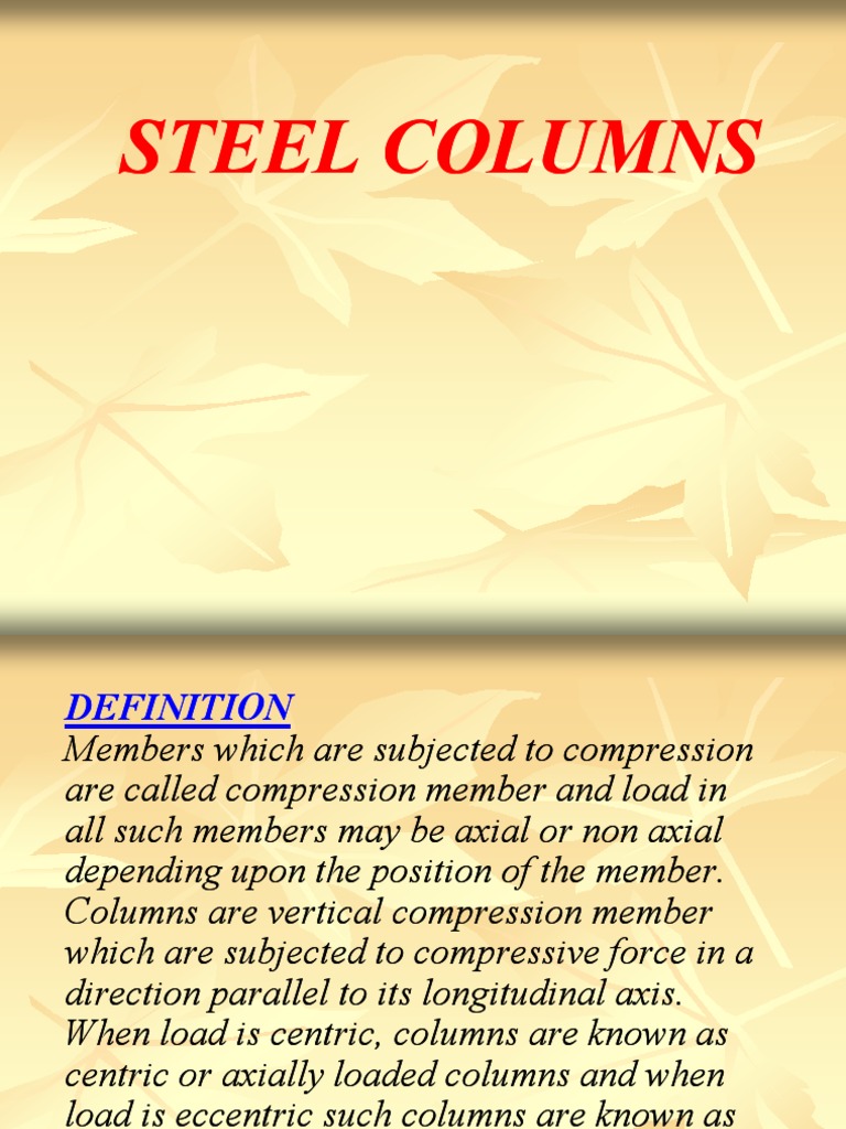 Steel Column | PDF | Buckling | Column