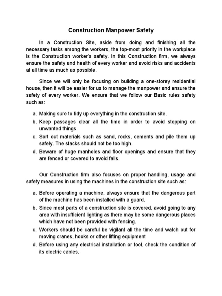 Construction Site Safety Protocols | PDF | Personal Protective ...