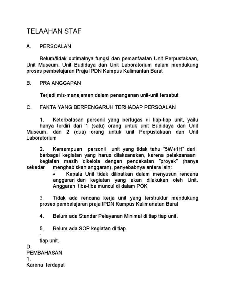 Telaahan Staf | PDF