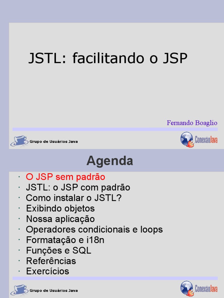 JSTL Facilitando o JSP | PDF | Páginas do servidor Java | SQL