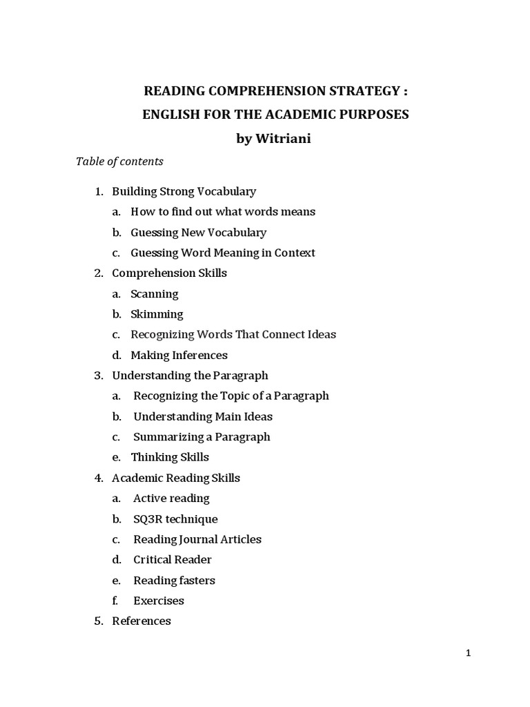 Understanding Academic Reading: Strategies for Building Vocabulary ...