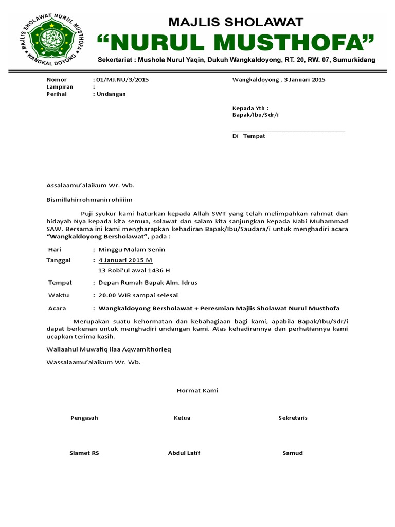 Undangan Bersama Menghadiri Acara Wangkaldoyong dan Peresmian Majlis ...