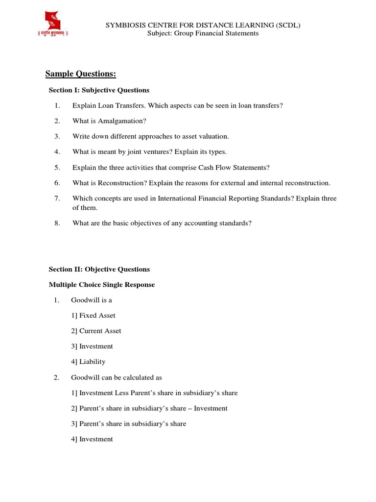 Group Financial Statements Exam Guide | PDF | International Financial ...