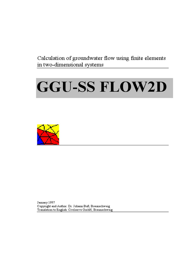 Ggu-Ss Flow2D: Calculation of Groundwater Flow Using Finite Elements in ...