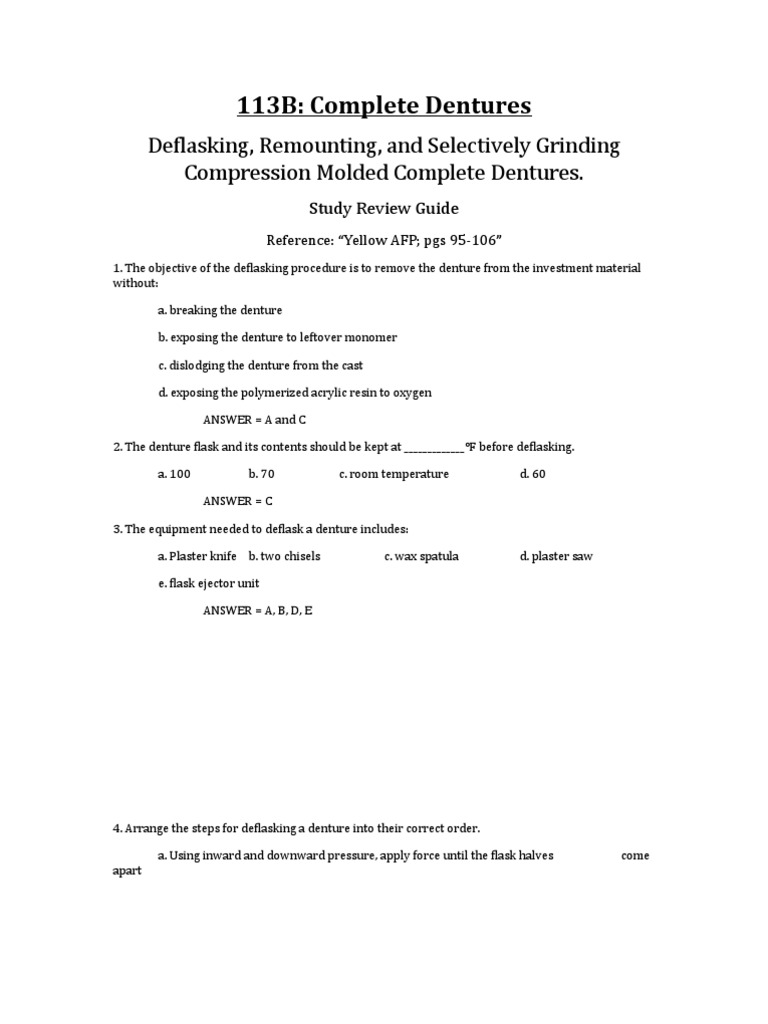 113B Selective Grinding Review | PDF | Dentures | Tooth