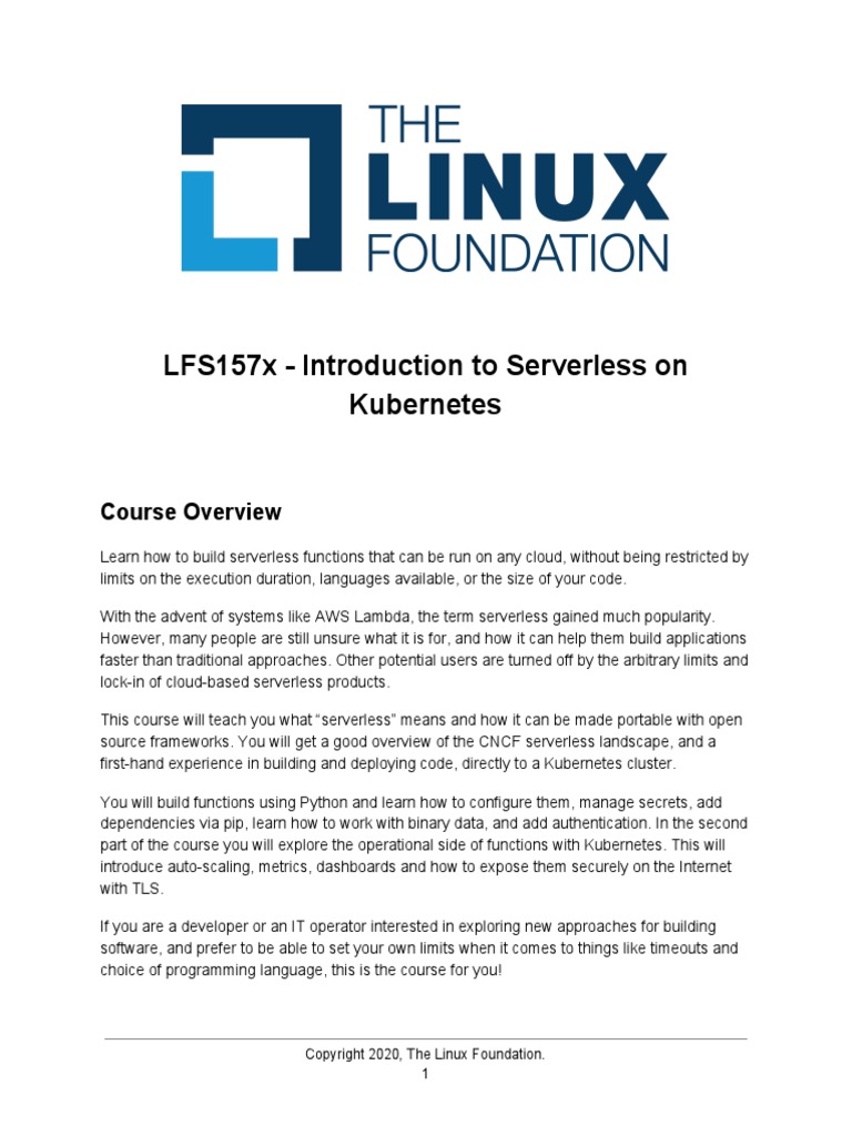 Asset-V1 LinuxFoundationX+LFS157x+3T2020+Type@Asset+Block@LFS157x Course Syllabus | PDF | Open ...