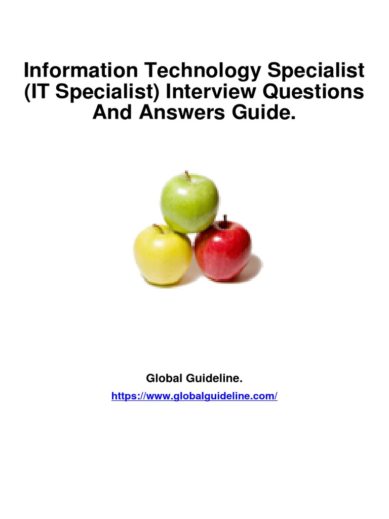 Information Technology Specialist (IT Specialist) Interview Questions ...