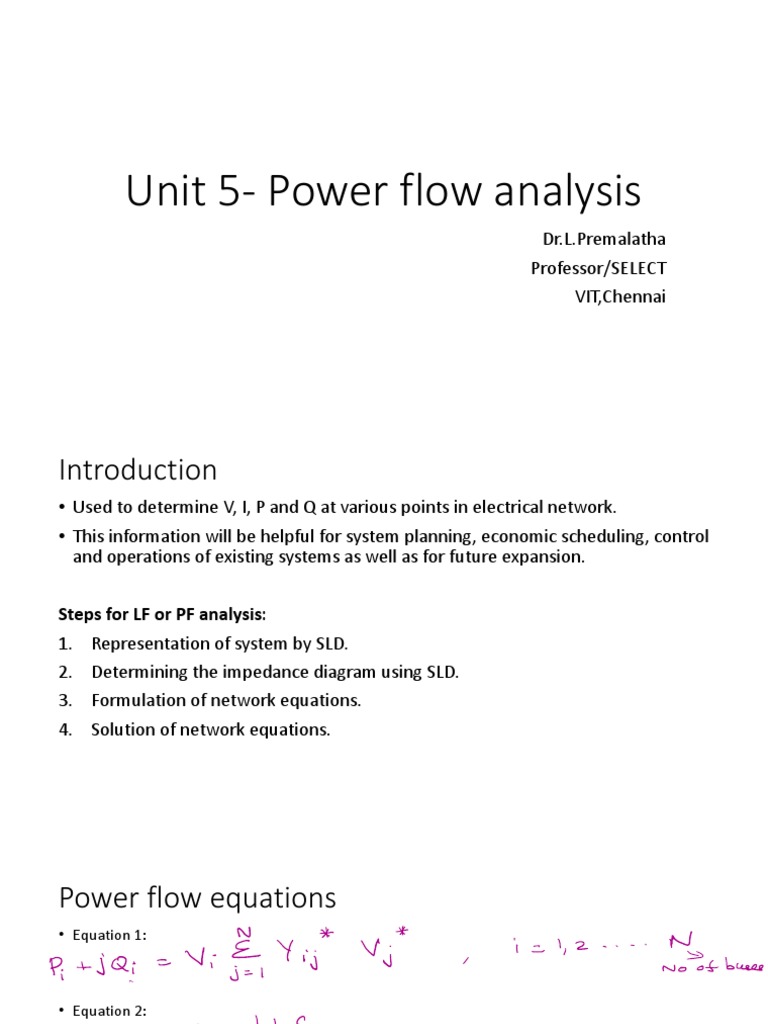 Unit 5 - Power Flow Analysis | PDF | Electrical Engineering | Applied Mathematics