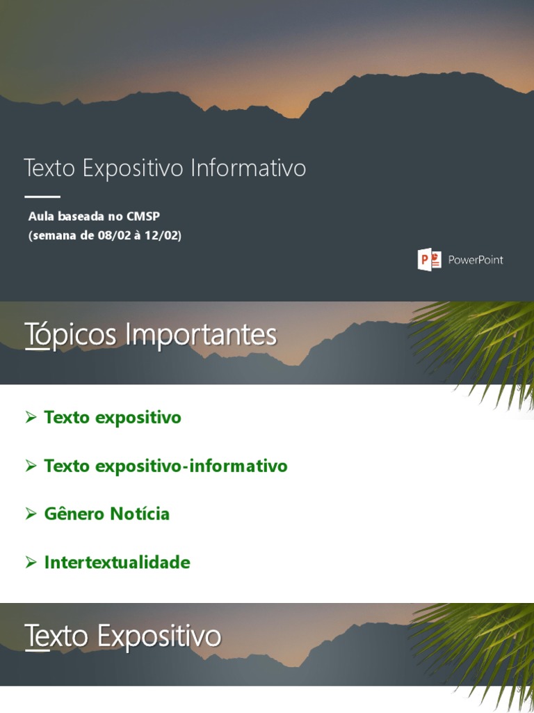 Texto Expositivo Informativo - Apresentação | PDF | Informação ...