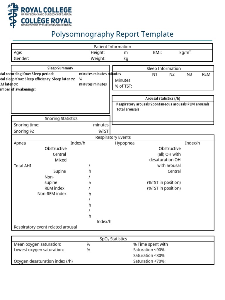 Respirology Adult Sample Polysomnography Report e | PDF | Sleep ...
