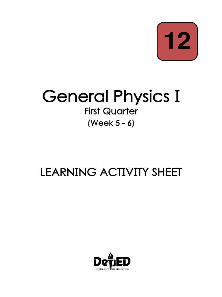 General Physics I: Learning Activity Sheet | PDF | Force | Potential Energy