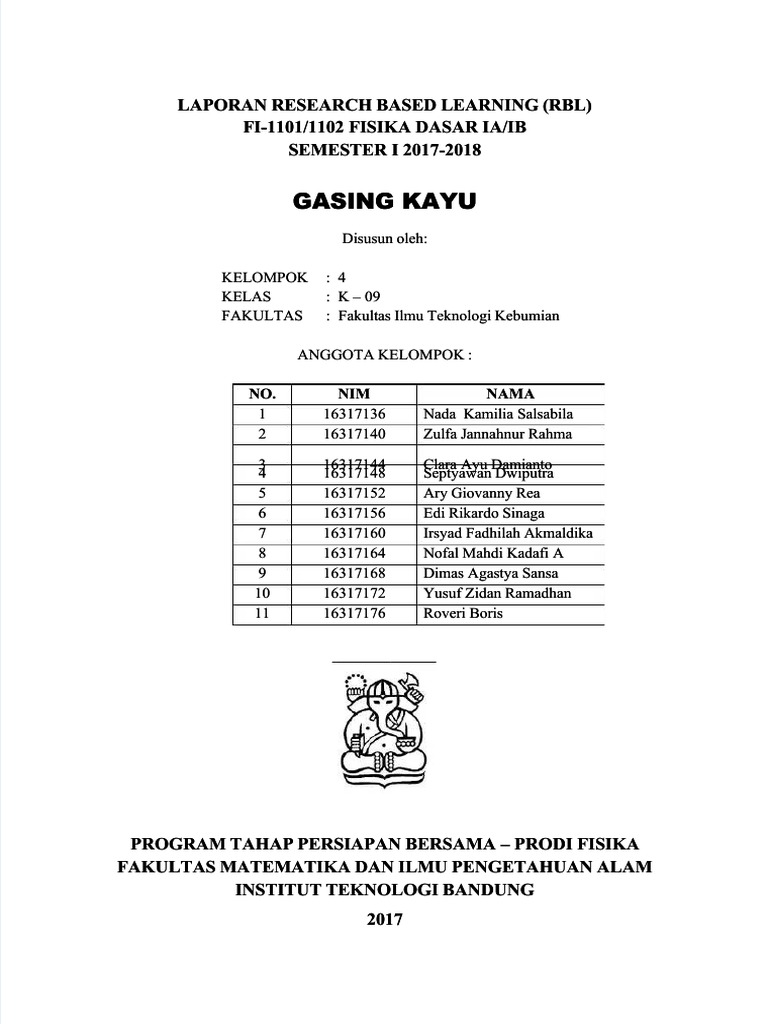 PDF Format Laporan RBL DL - Fc3.6b07430fd694a50524267c1aad8 | PDF