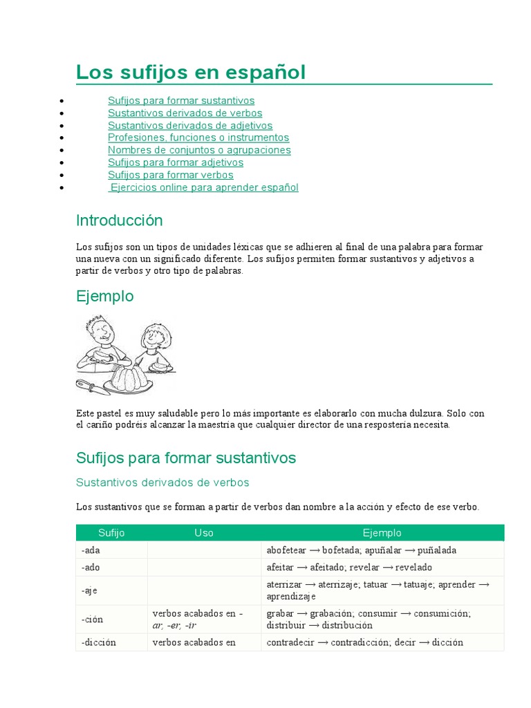 Sufijos | PDF | Adjetivo | Vocabulario