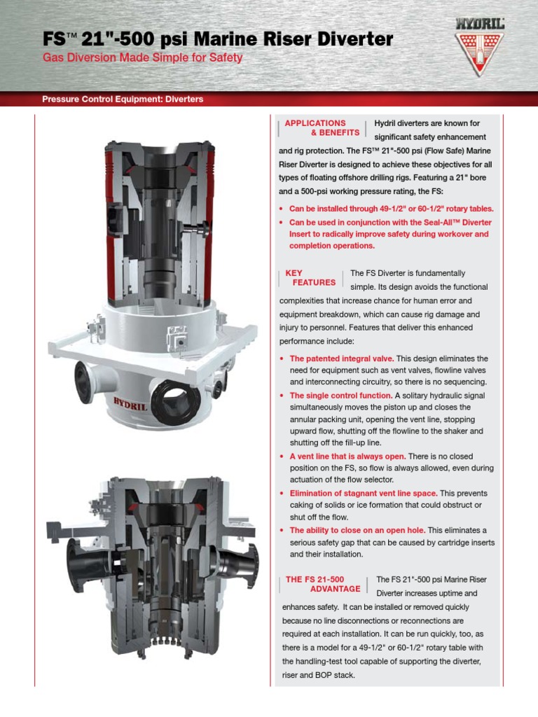 FS 21"-500 Psi Marine Riser Diverter: Gas Diversion Made Simple For ...