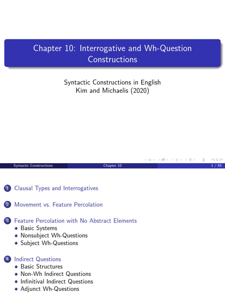 Interrogative and Wh-Question Structures | PDF | Question | Syntax