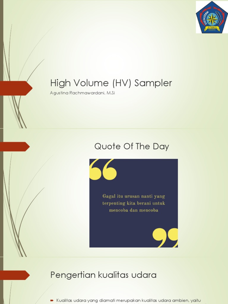 High Volume (HV) Sampler | PDF