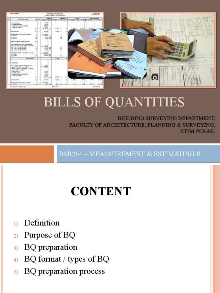 Understanding Bills of Quantities (BQ) | PDF | Specification (Technical ...