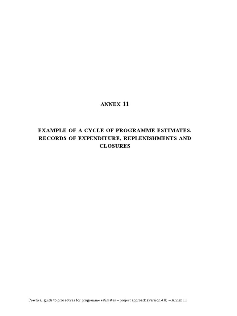 Annex: Practical Guide To Procedures For Programme Estimates - Project ...