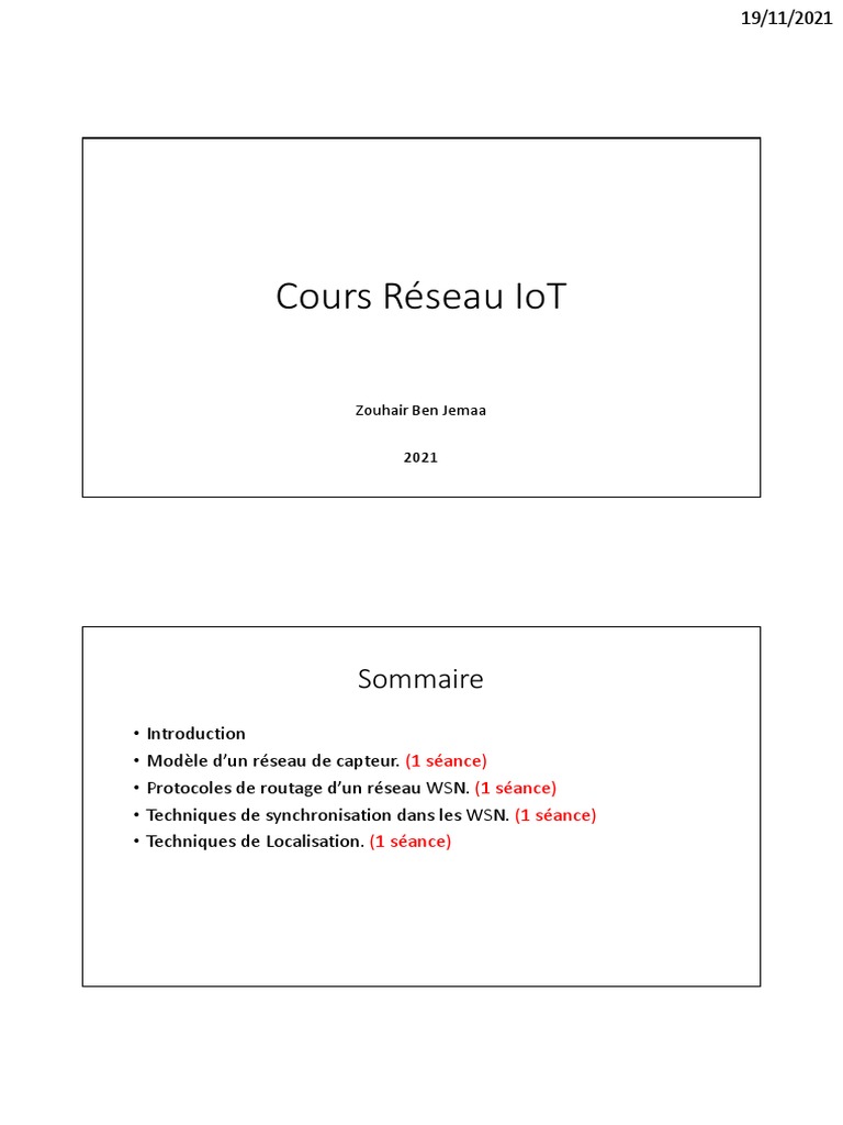 Cours Iot 191121 | PDF | Protocoles Internet | Internet des objets