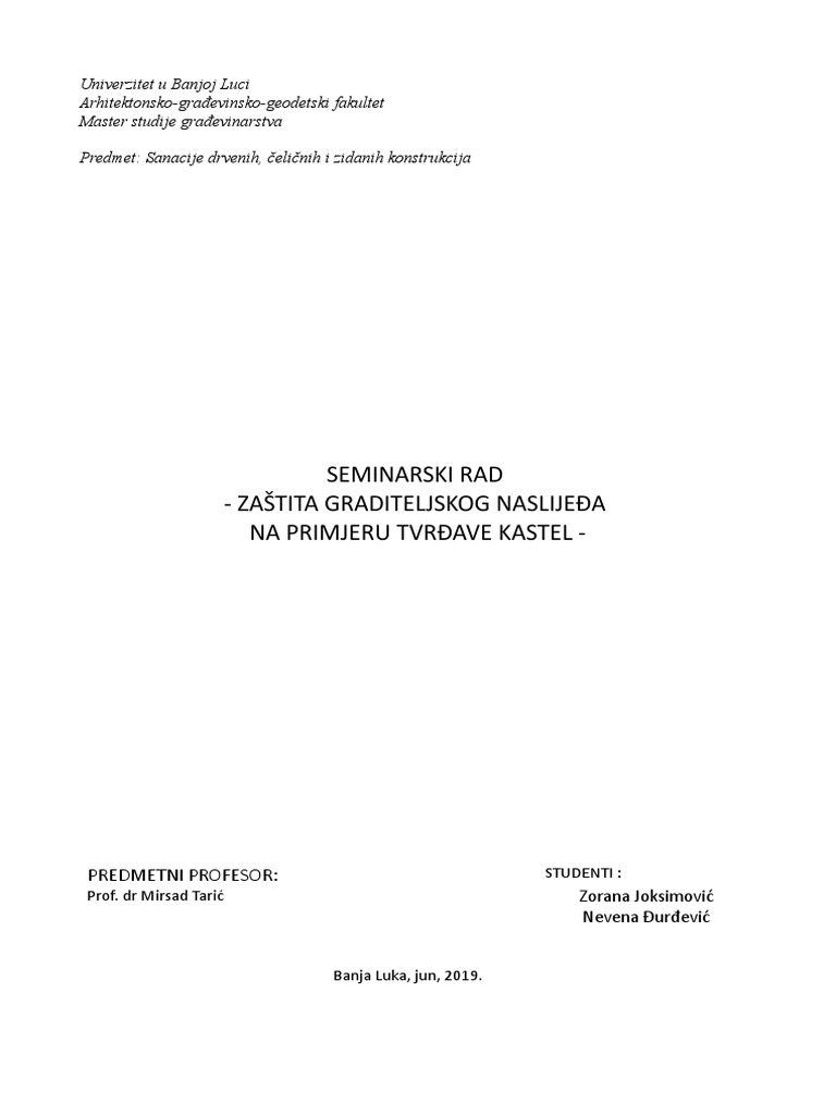 Zaštita Graditeljskog Naslijeđa | PDF