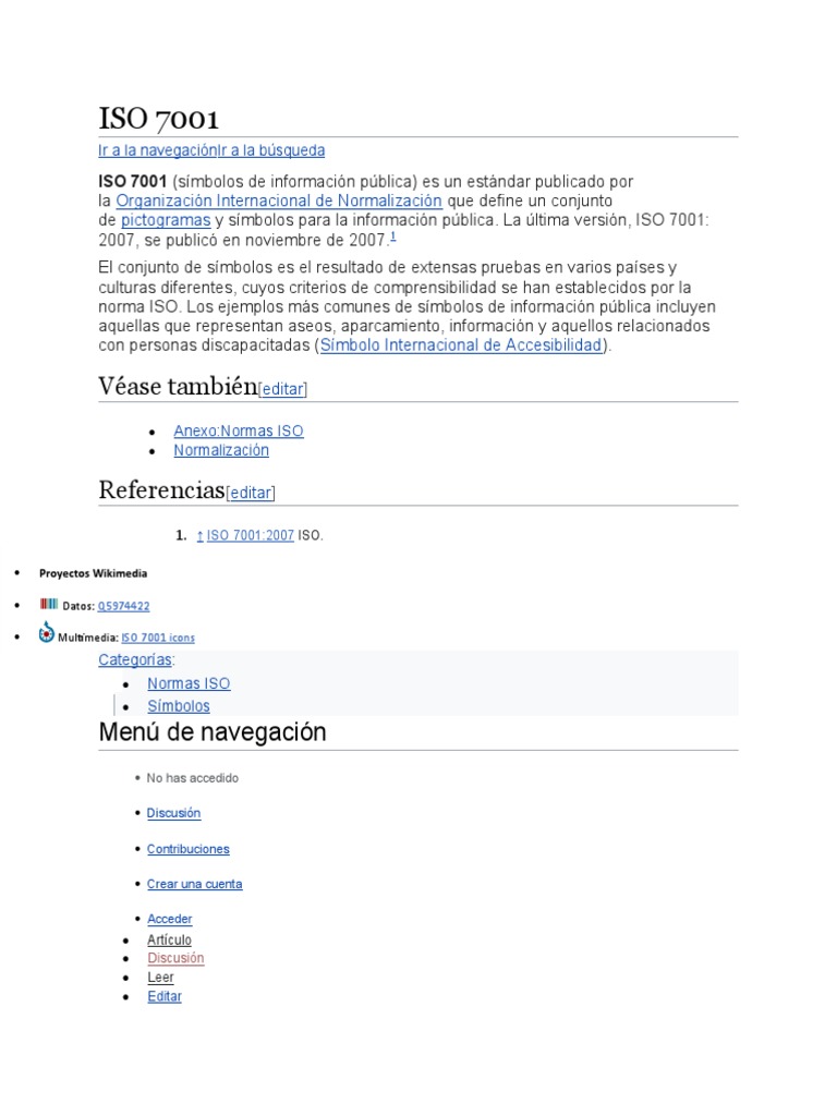 Iso 7001 | PDF | Organización internacional para la estandarización ...