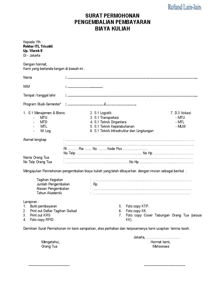 Formulir REFUND - Lain-Lain | PDF