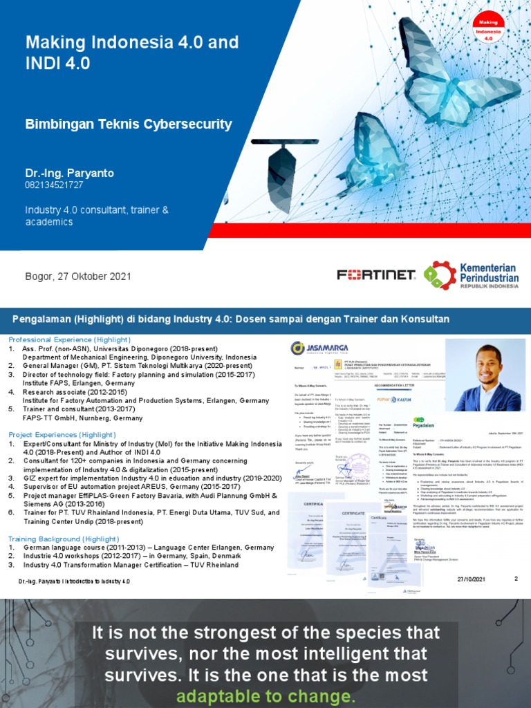 Making Indonesia 4.0 and INDI 4.0: Bimbingan Teknis Cybersecurity ...