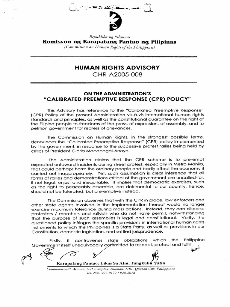 The Commission on Human Rights of the Philippines strongly denounces ...