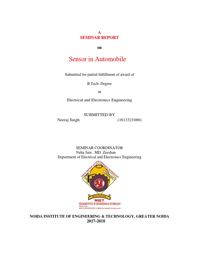 Seminar Report Format | PDF | Accelerometer | Inertial Navigation System