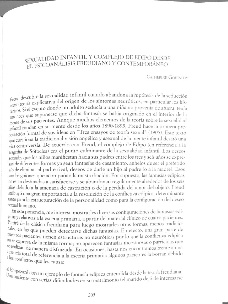 Clase 2. Lectura Complementaria. Sexualidad Infantil y Complejo de Edipo Desde El Psicoanálisis ...