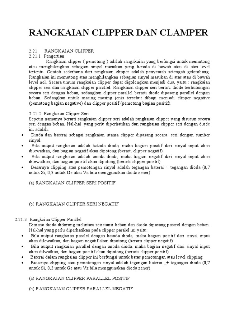 Rangkaian Clipper Dan Clamper | PDF