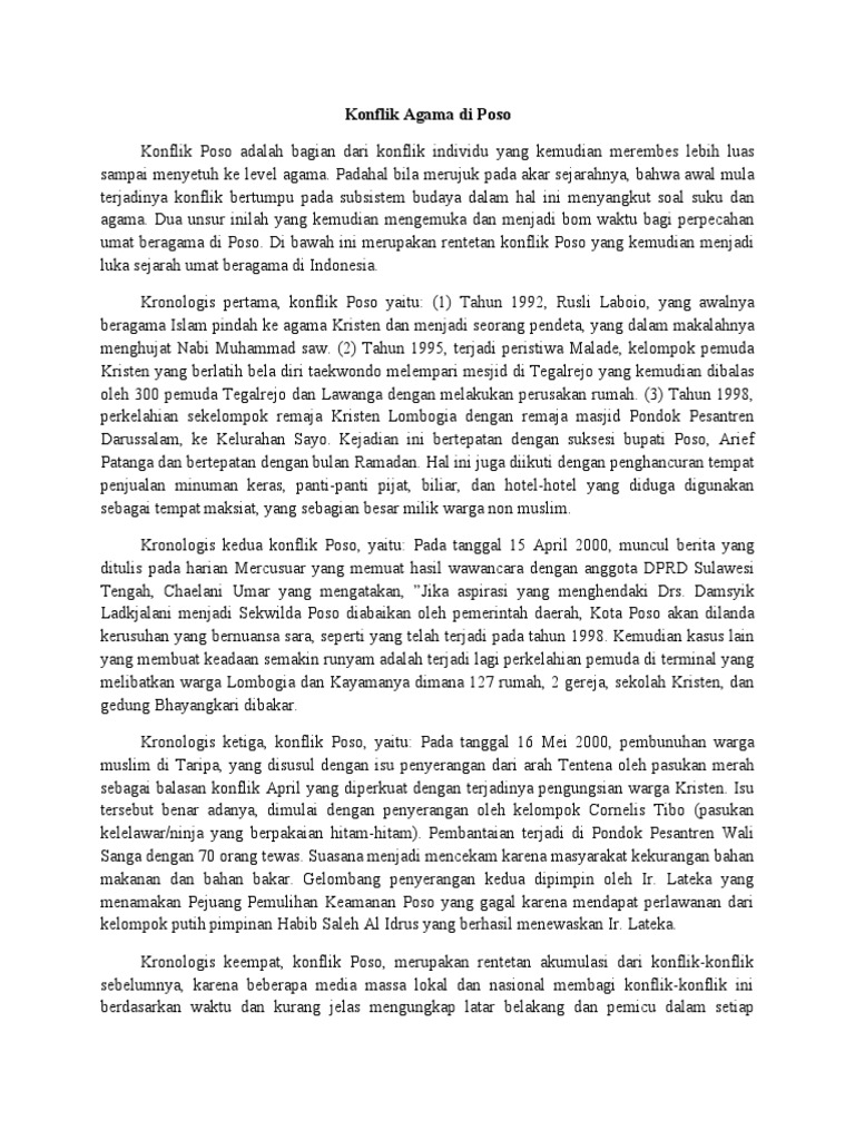 UAS - Konflik Agama Di Poso | PDF