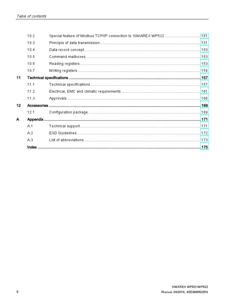SIWAREX WP521/WP522 Manual, 04/2016, A5E36695225A | PDF | Networking Standards | Internet Standards