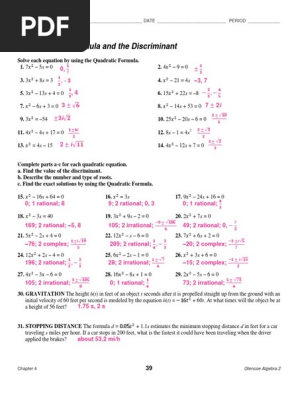Quadratic Formula Discriminant