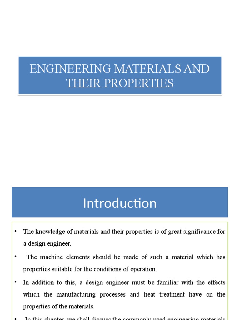 Engineering Materials and Their Properties | PDF | Ductility ...