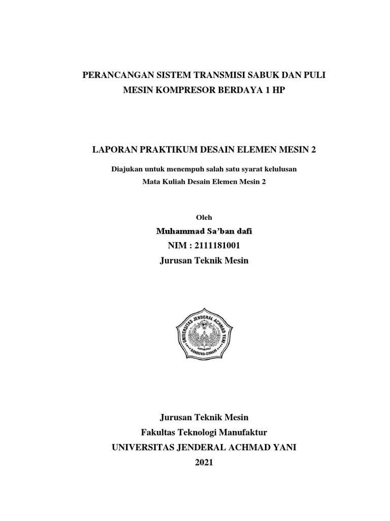 Perancangan Puli Kompresor 1 HP | PDF | Seni | Komputer