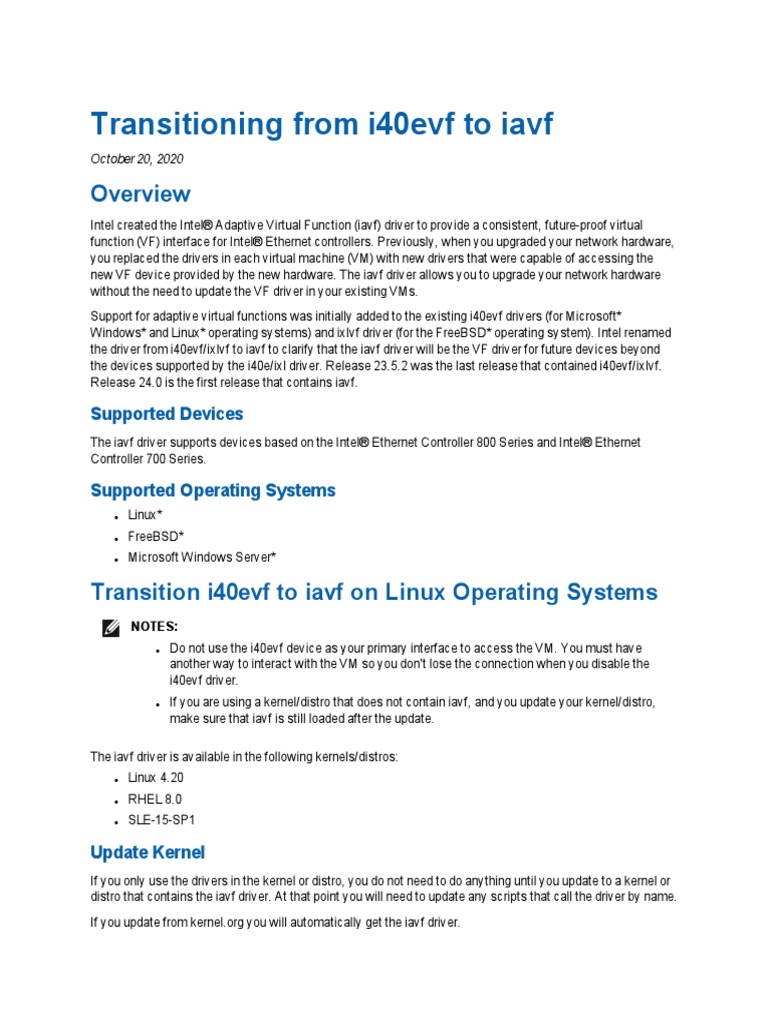 I40evf To Iavf Transition | PDF | Device Driver | Operating System