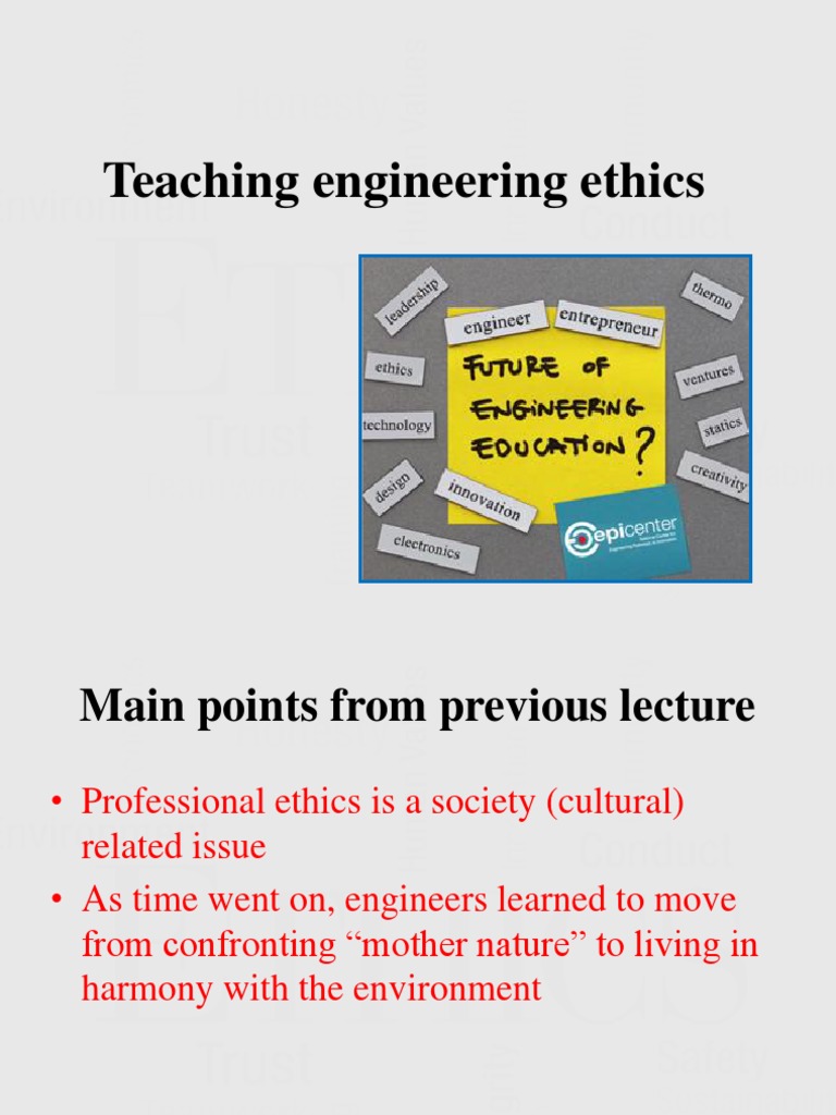 1 2 Ethics And Professionalism Teaching Engineering Ethics Pdf