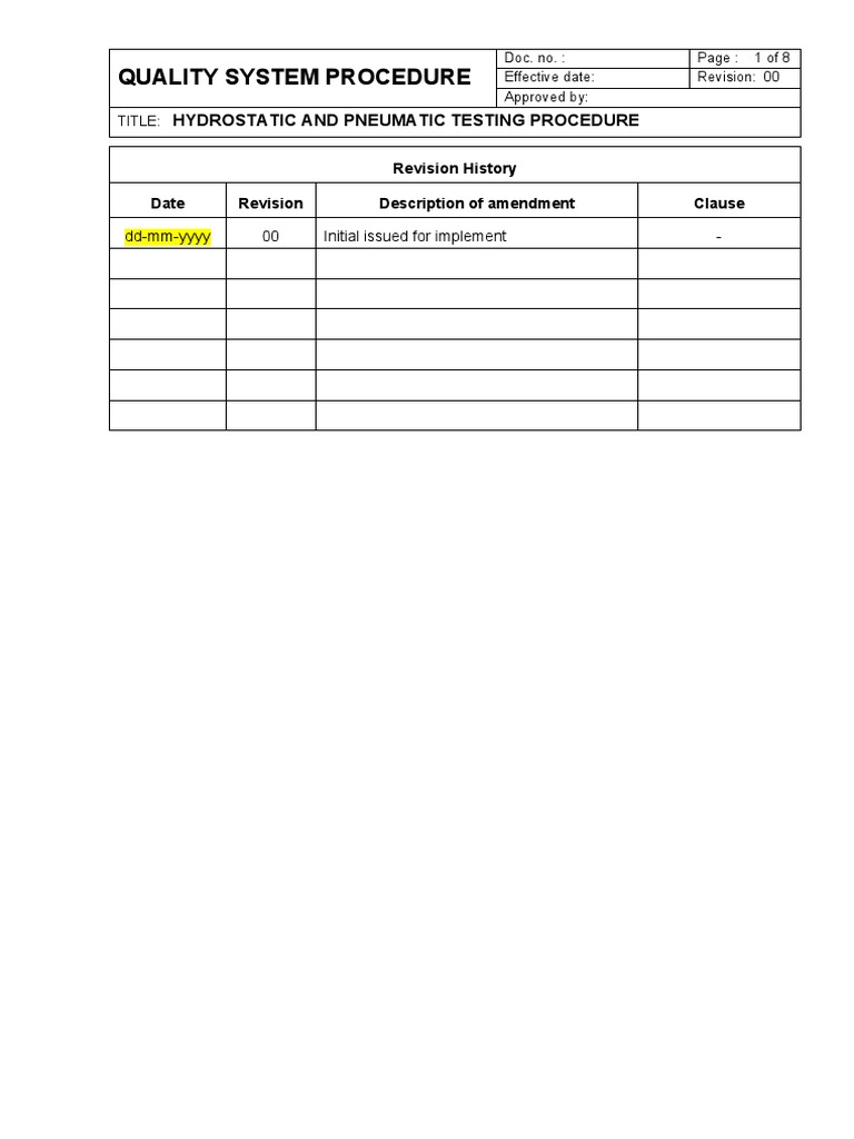 Hydrostatic & Pneumatic Testing Guide | PDF | Calibration | Pipe (Fluid ...