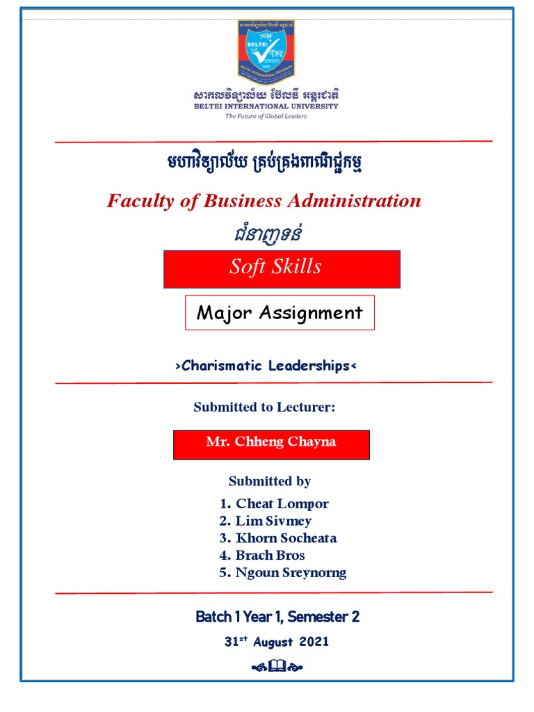Assignment Soft Skill | PDF | Leadership | Charisma