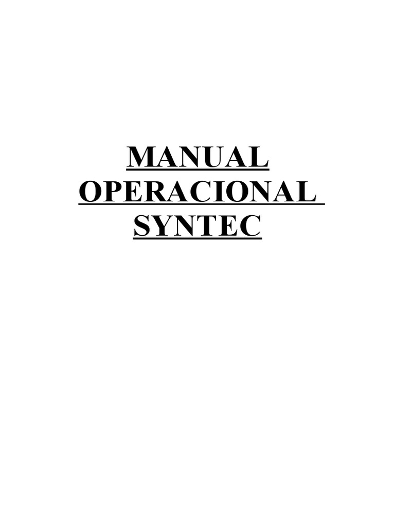 Manual Operacional Syntec 22TB | PDF