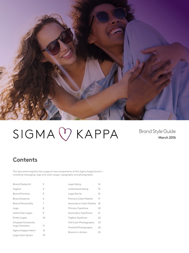Sigma Kappa Brand Style Guide | PDF | Logos | Typefaces